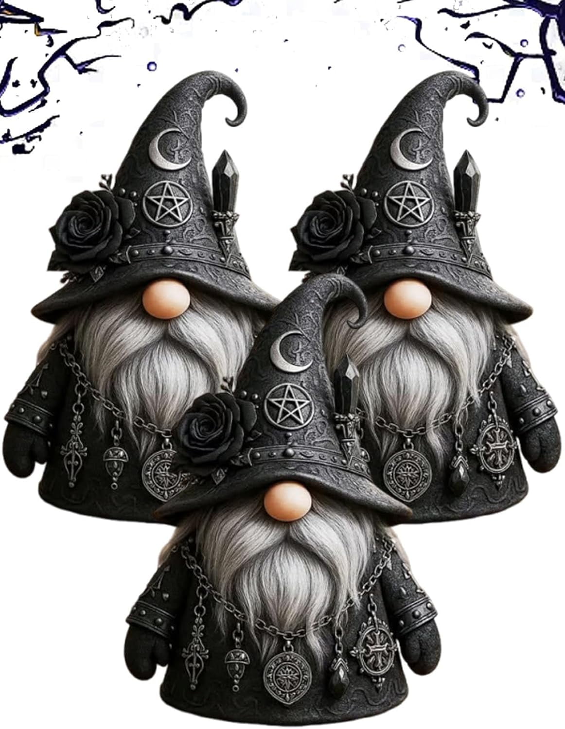 Gothic Wizard Gnome Statue - Gothic Garden Gnome with Hat, Funny Wizard ...