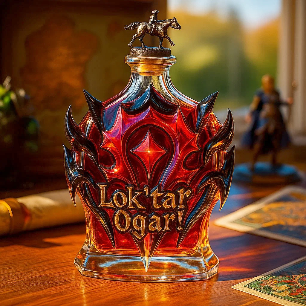 Gothic style glass decanter, collector's edition whiskey container ...