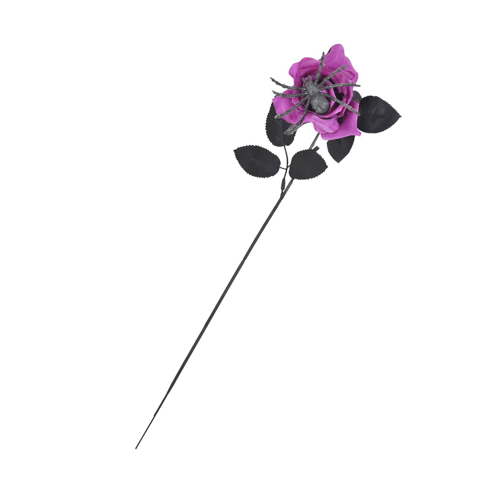 Gothics Black Spiders Artificial Rose Floral Stem For Themed Event ...