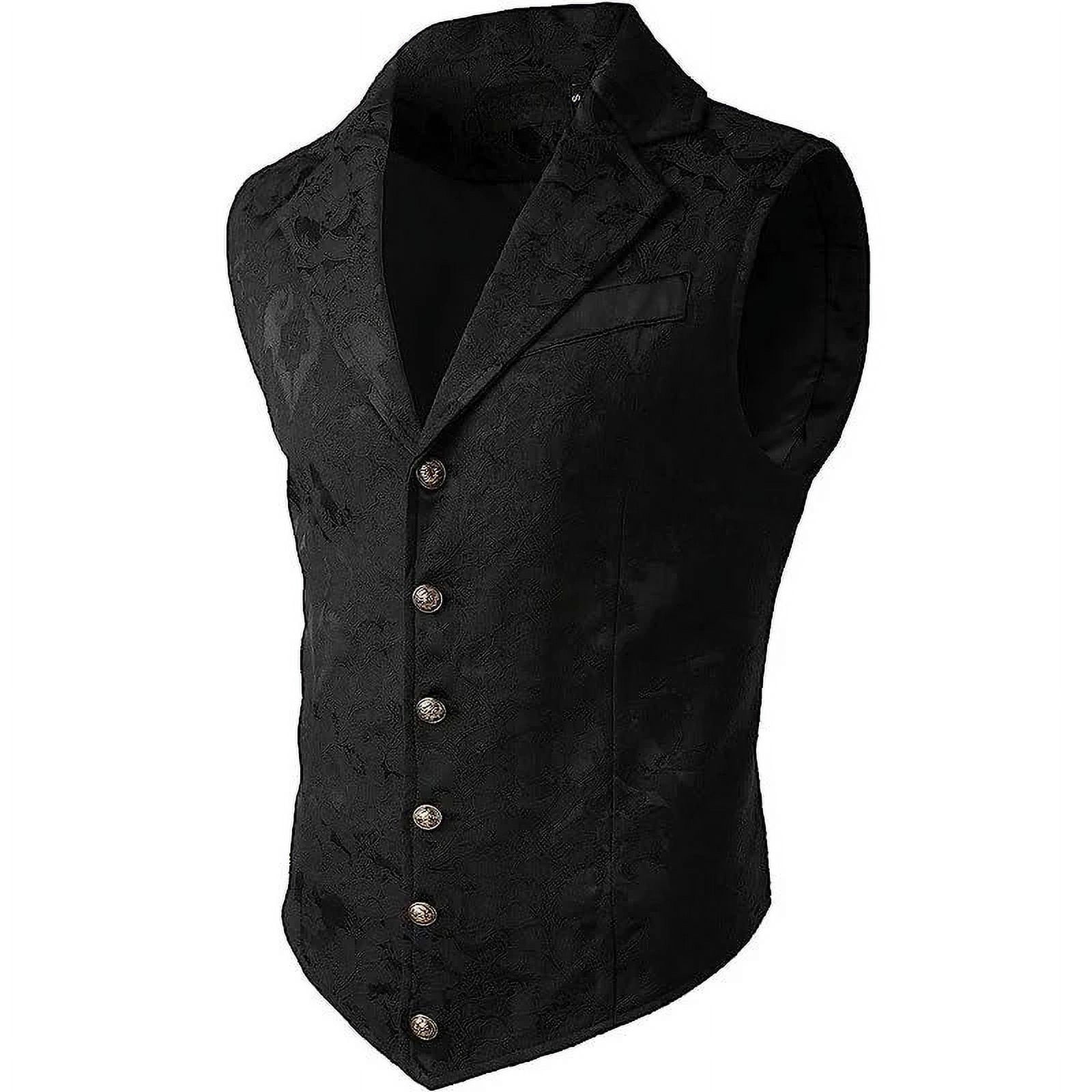 Gotinc Mens Victorian Suit Vest Steampunk Gothic Waistcoat, Men's ...