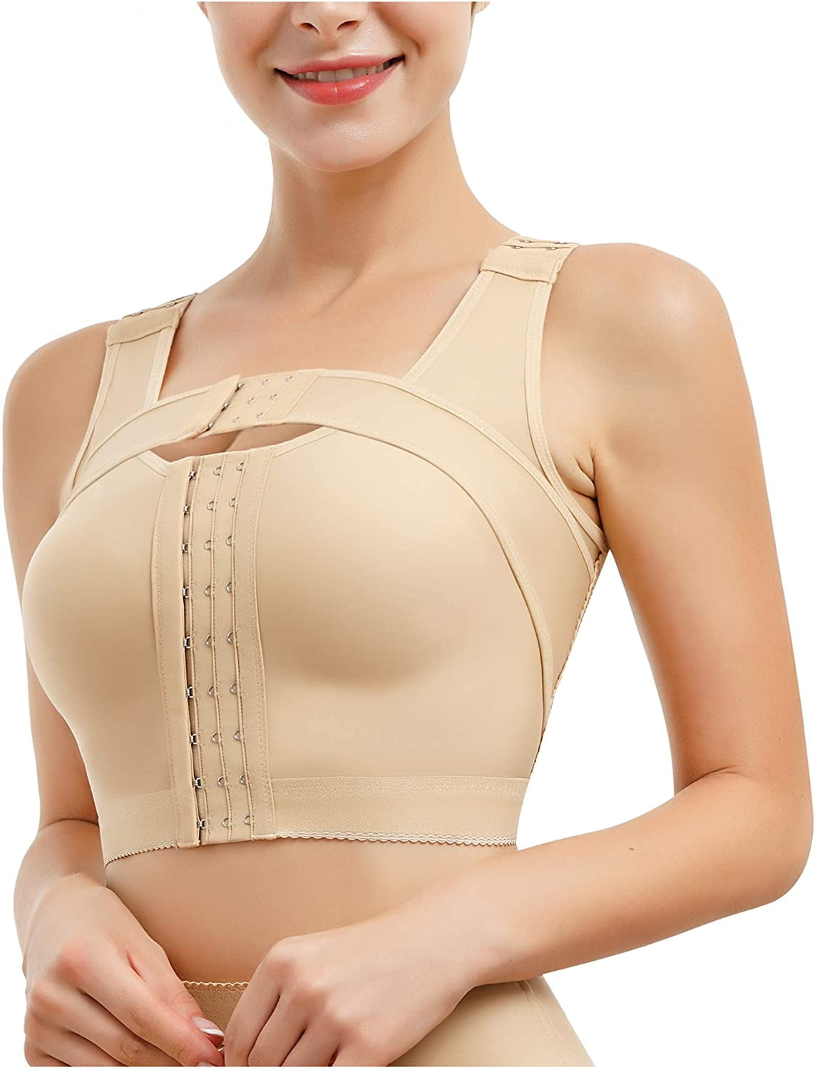 Gotoly Post-Surgery Front Closure Bra for Women Posture Corrector Compression Shapewear Tops ...