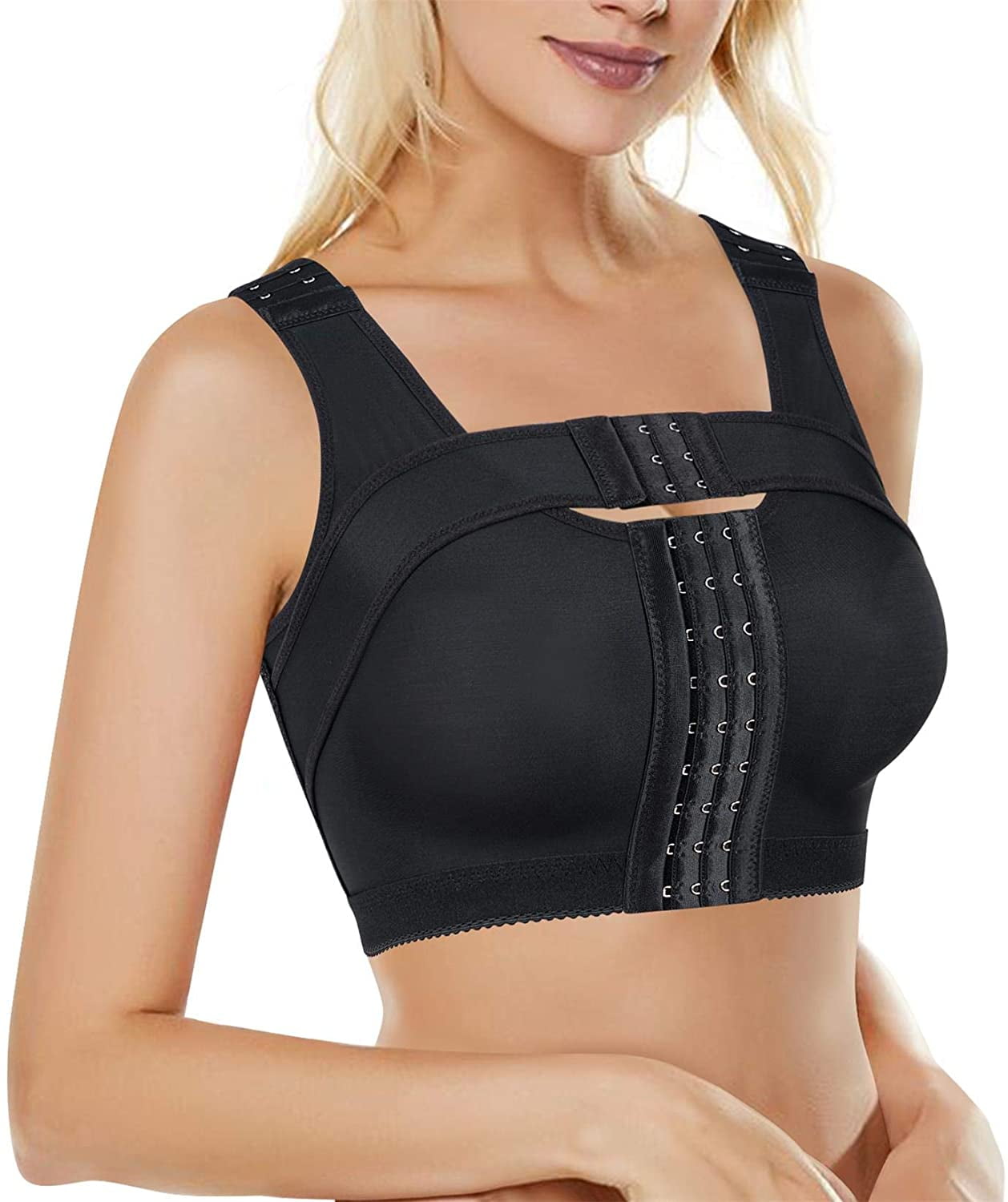 Gotoly Women’s Front Closure Bra Post-Surgery Posture Corrector Shaper Tops with Breast Support ...