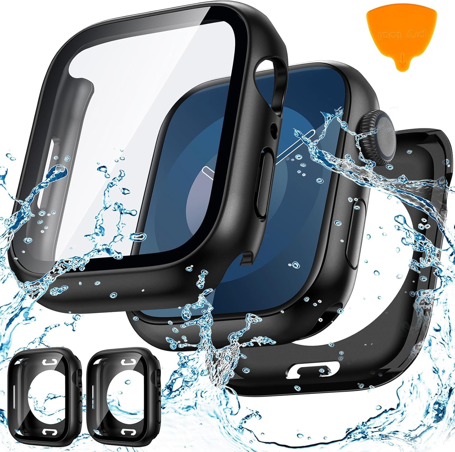 Goton 2 Pack Waterproof Case for Apple Watch Series 6 5 4 SE 2nd ...