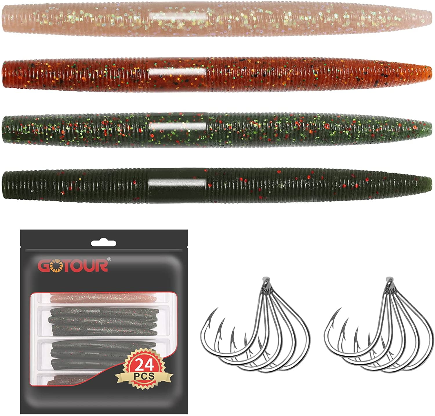 Gotour Weedless Soft Fishing Lures for Freshwater and Saltwater ...
