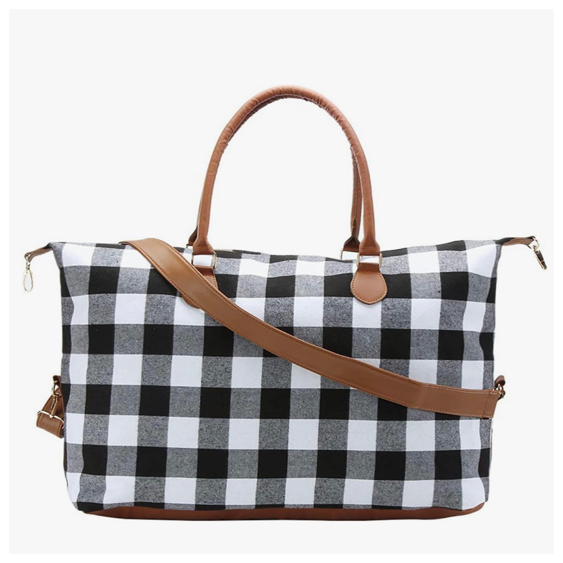 Gotta Get It! Black Buffalo Plaid XL Weekender Bag-Tote Bag-Purse ...