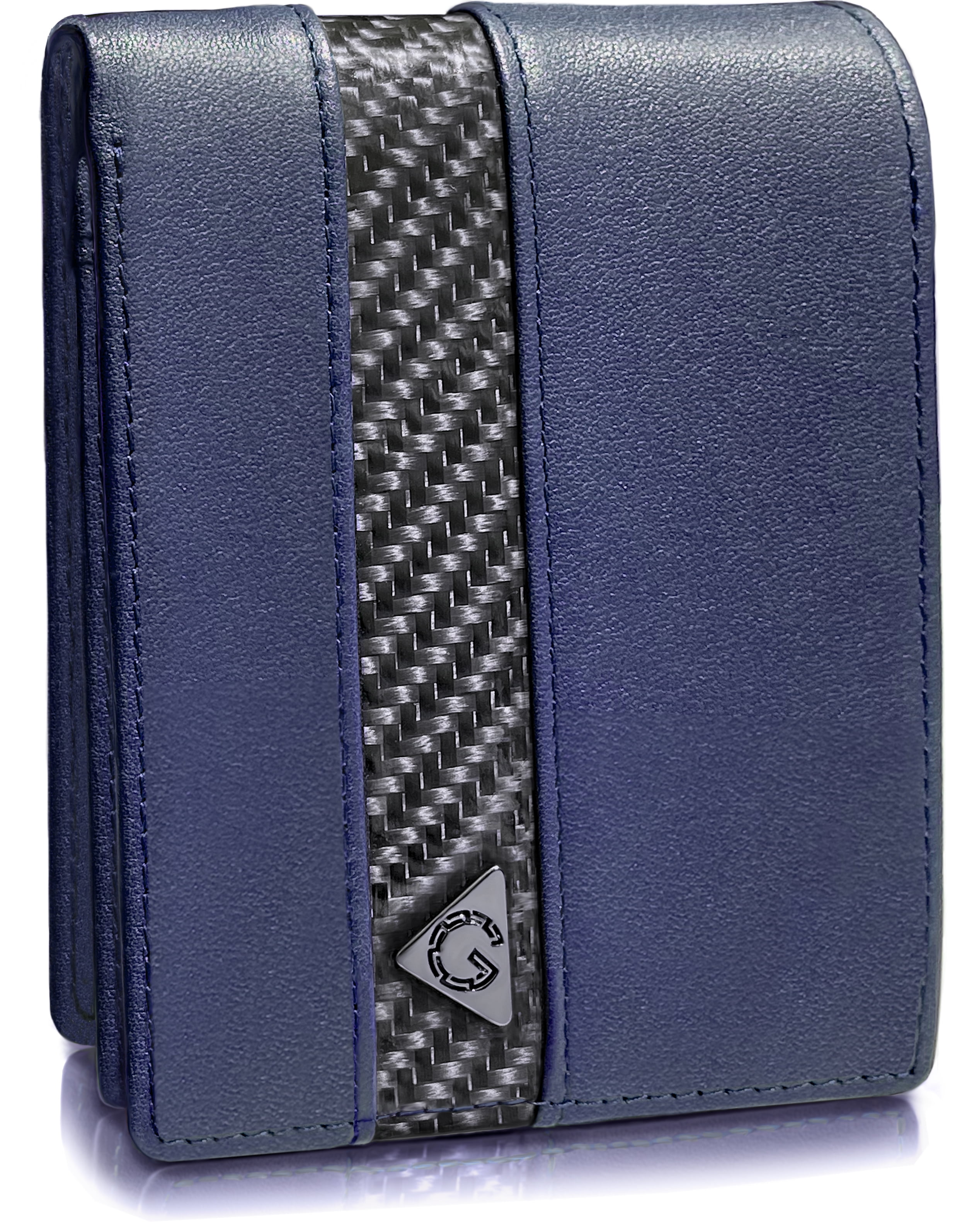 Gotti Navy Blue 100% Genuine Full Grain Leather Passcase Wallets for ...