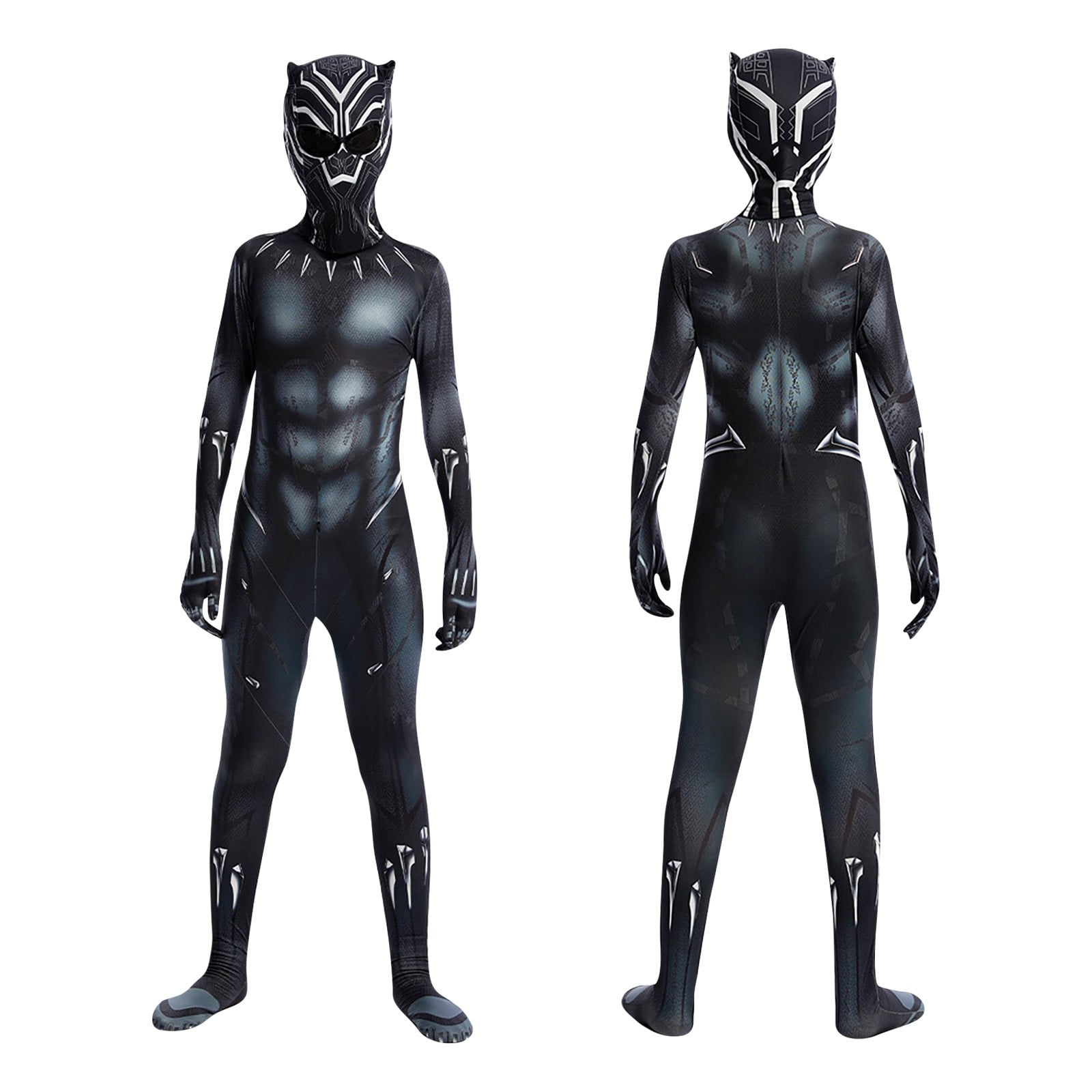 Gottsw Black Superhero Panther Costume for Kids Adult Halloween Fancy ...