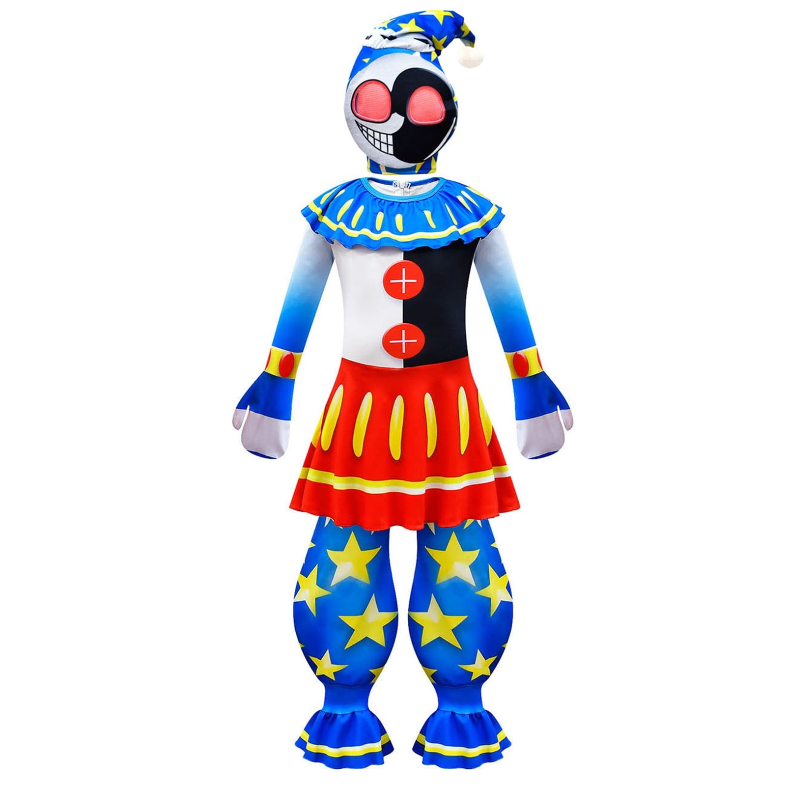 Gottsw Five Nights at Freddy's Clown Costume Halloween Fancy Dress ...