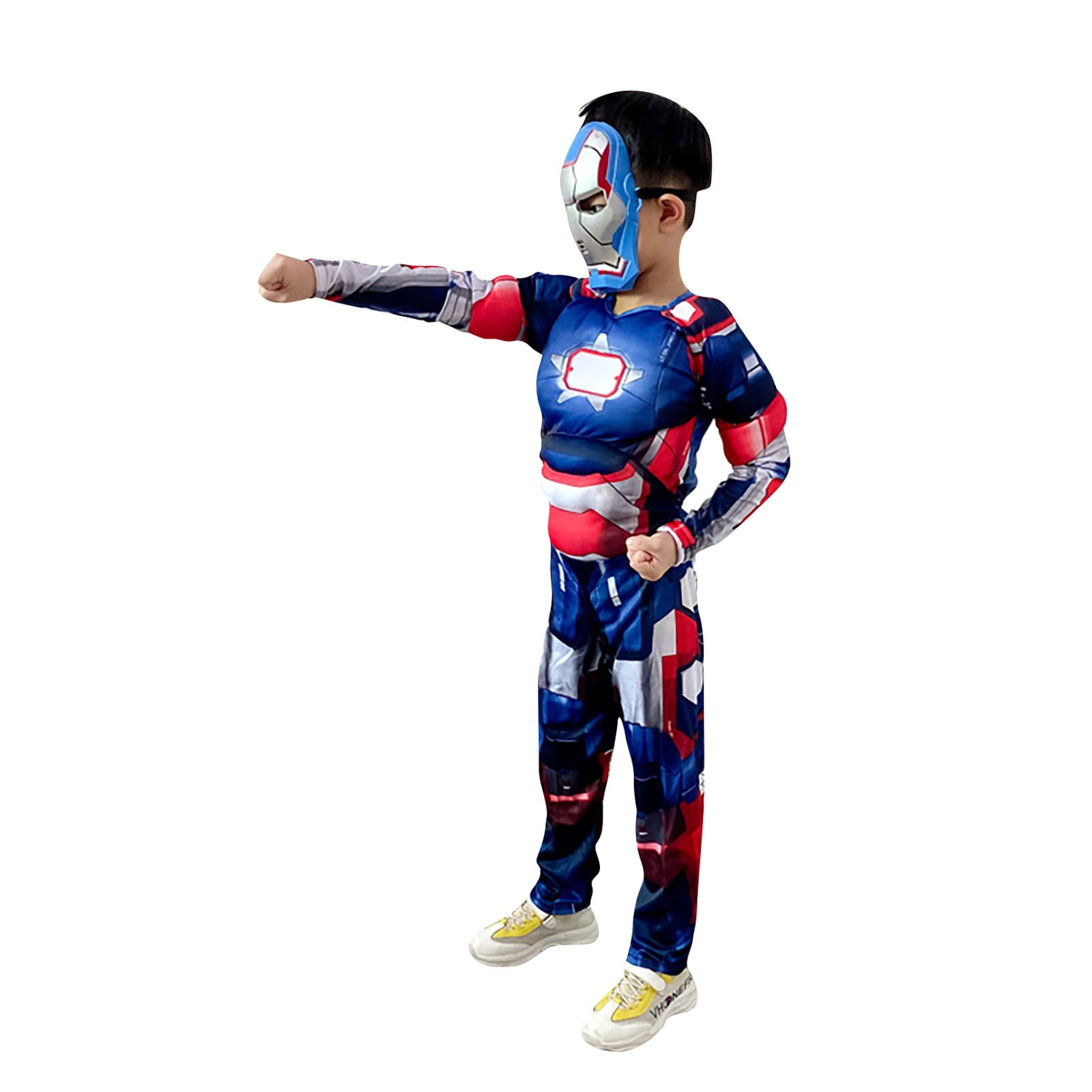 Gottsw Iron Hero Man Muscle Costume for Kids Halloween Fancy Dress ...