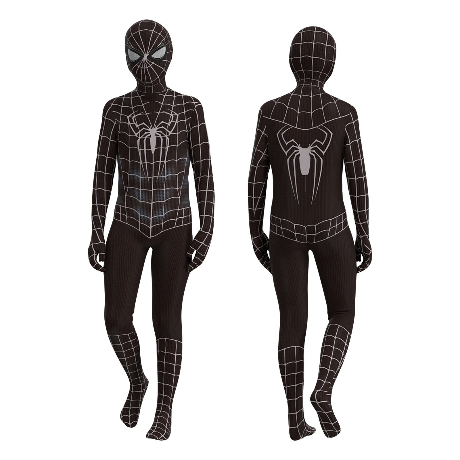 Gottsw Spiderhero Man Black Suit Costume for Kids Adult Halloween Fancy ...