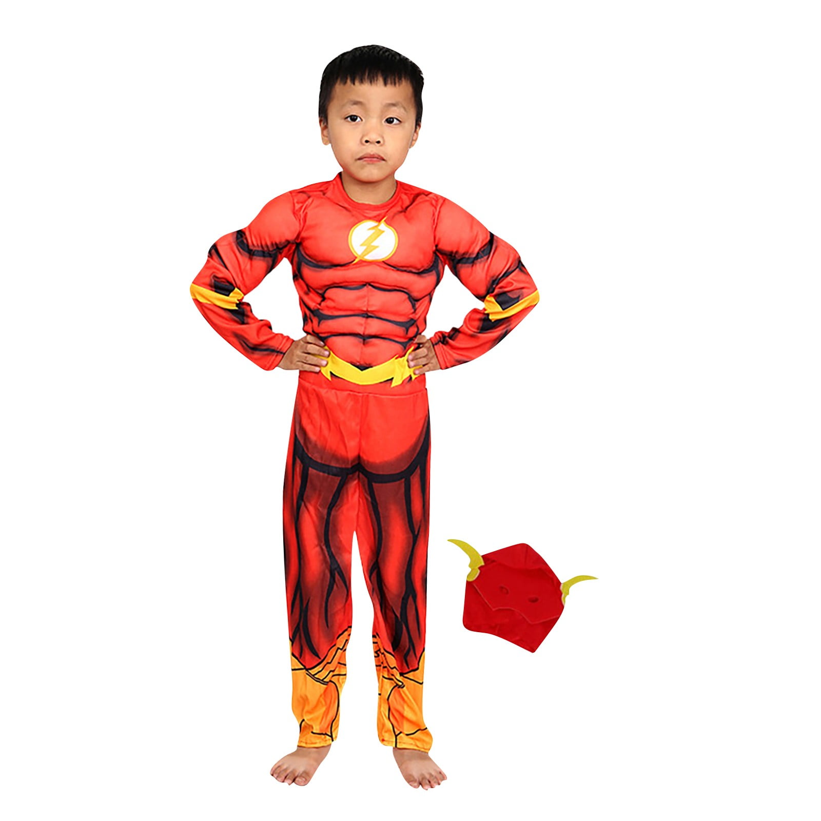 Gottsw The Flash Muscle Costume for Kids Halloween Fancy Dress Party ...