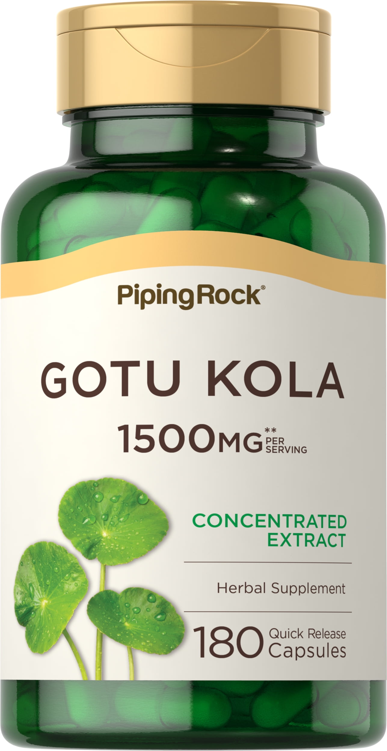 Piping Rock Gotu Kola Extract, 1500mg per Serving, 180 Capsules - Walmart.com