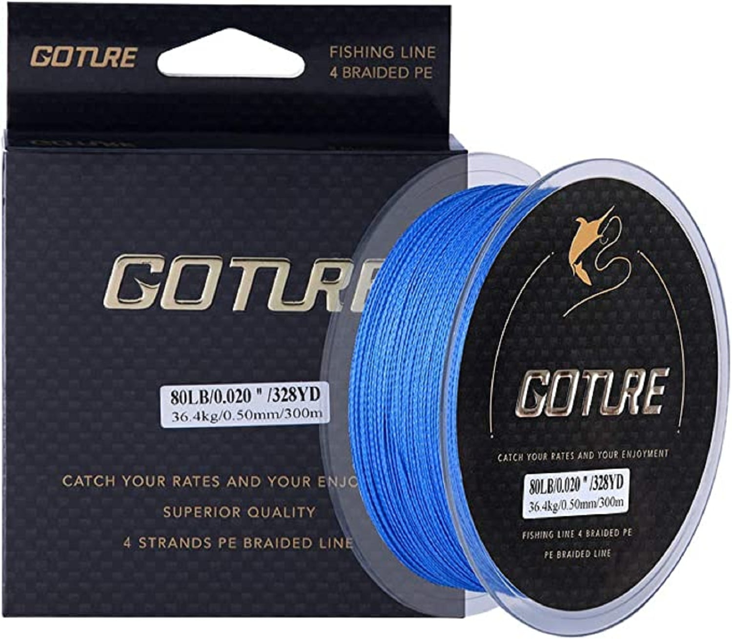 Goture 4-Strand Weave//Braided Fishing Line 8-80LB No Memory Smooth ...