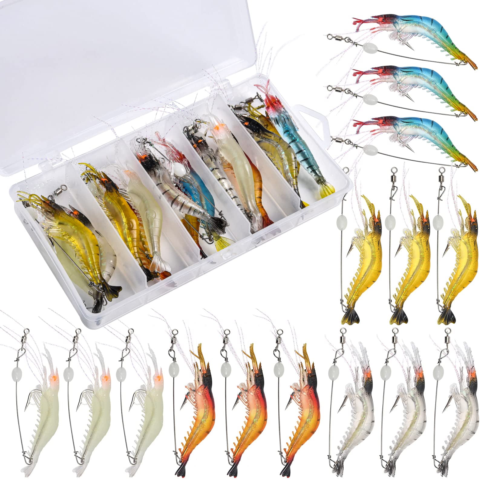 Goture Soft Shrimp Lures Fishing Popular Bait for Freshwater Fish and ...