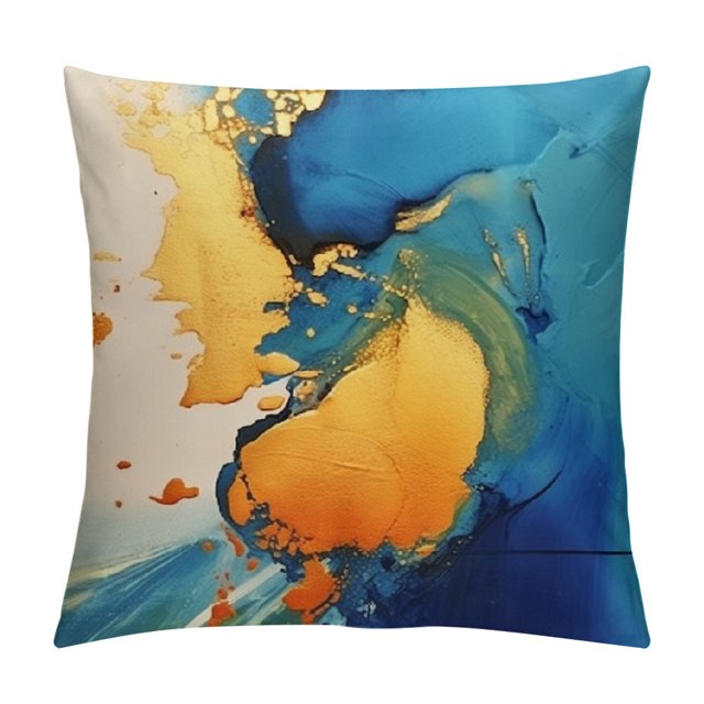 Gotuvs Blue Gold Marble Pillow Cases Cushion Covers Modern Marble