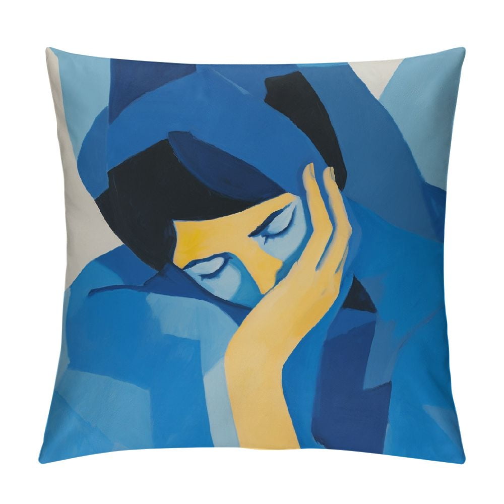 Gotuvs Boho Abstract Pillow Covers Aesthetic Navy Blue Burnt Orange