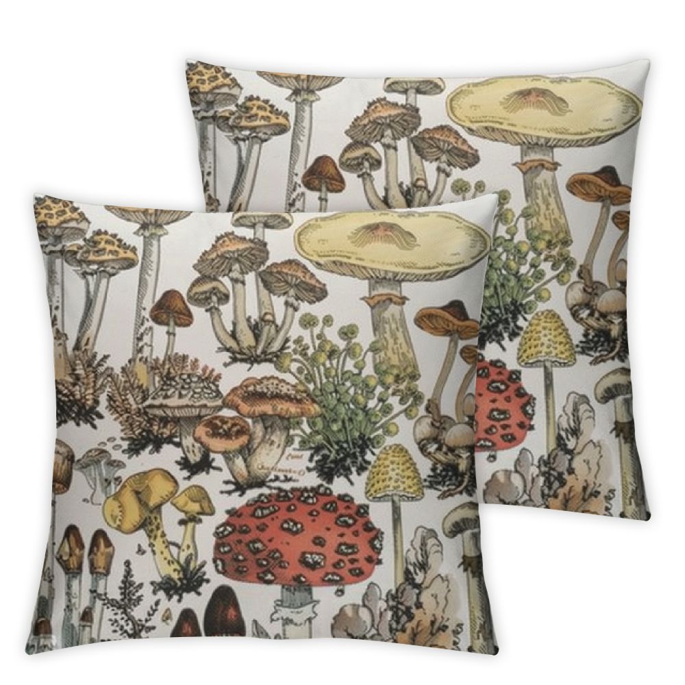 Gotuvs Cottagecore Decor Pillow Covers Flannel Decorative Mushroom