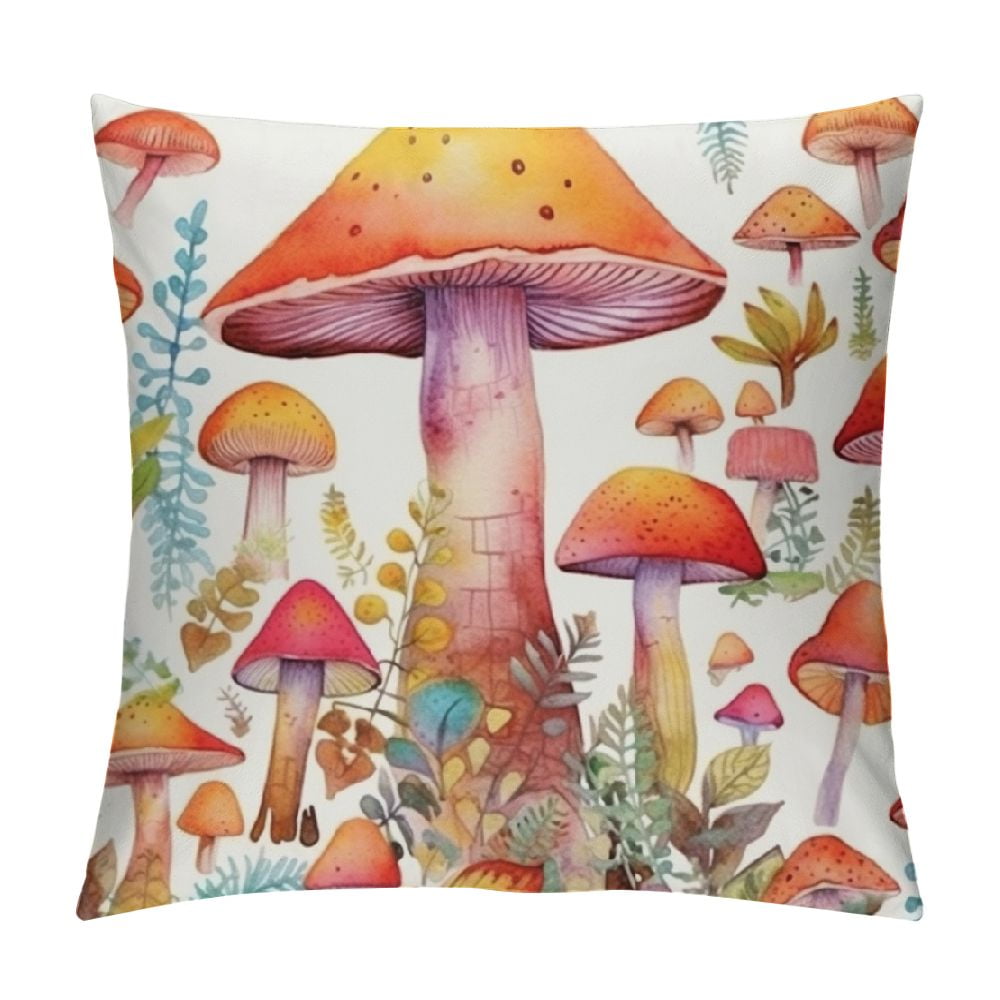 Gotuvs Kawaii Fungus Pillow Covers Home Decor Cartoon Mushrooms