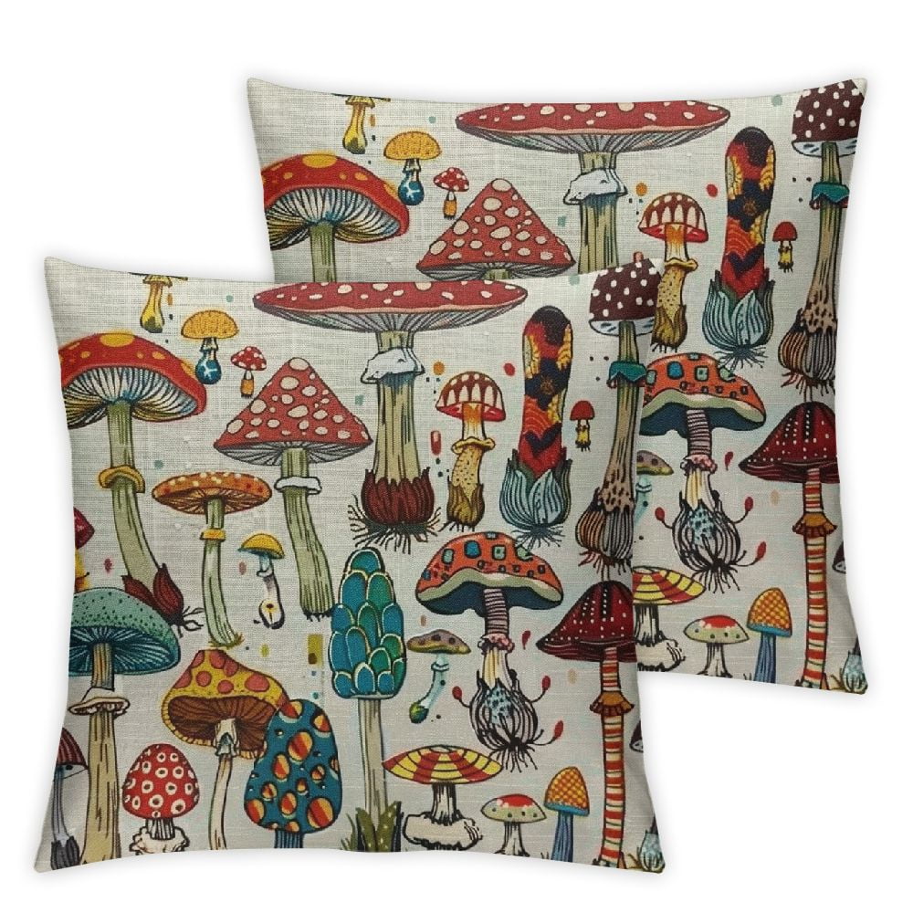 Gotuvs Mushroom Pillow Covers Set Of 2 Mushroom Decor Aesthetic