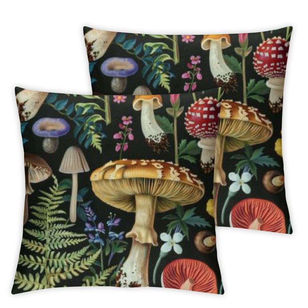 Gotuvs Mushroom Throw Pillow Covers Pillow Case Farmhouse Black Pillow
