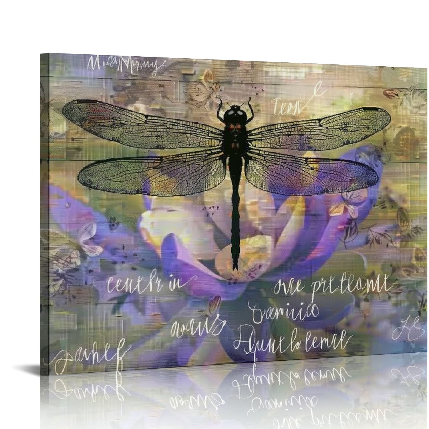 Gotuvs Purple Dragonfly Gifts for Women, Inspirational Quotes Canvas ...