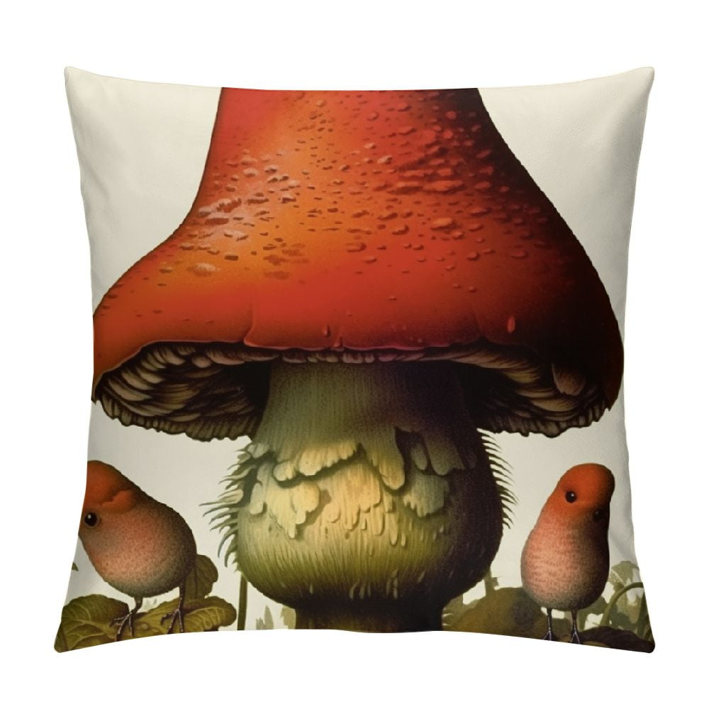 Gotuvs Throw Pillow Cover Fungi Fungus Mushroom Nature Rubroboletus