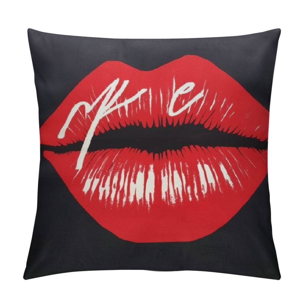 Gotuvs Woman Red Lip Print Throw Pillow Case Cushion Covers Sexy Kiss