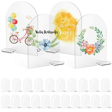 40 Packs 6X4 Inch Blank Acrylic Numbers Signs with Stand Wedding ...