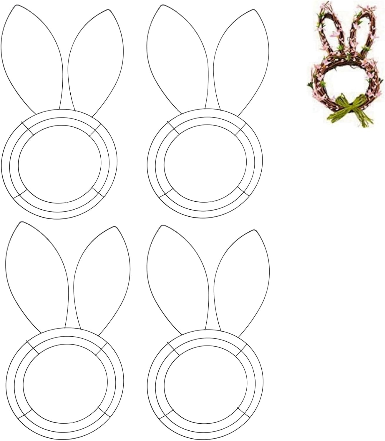 Gotyou Bunny Shaped Wire Wreath Frame Heart Shaped Wreath Forms, Bunny ...