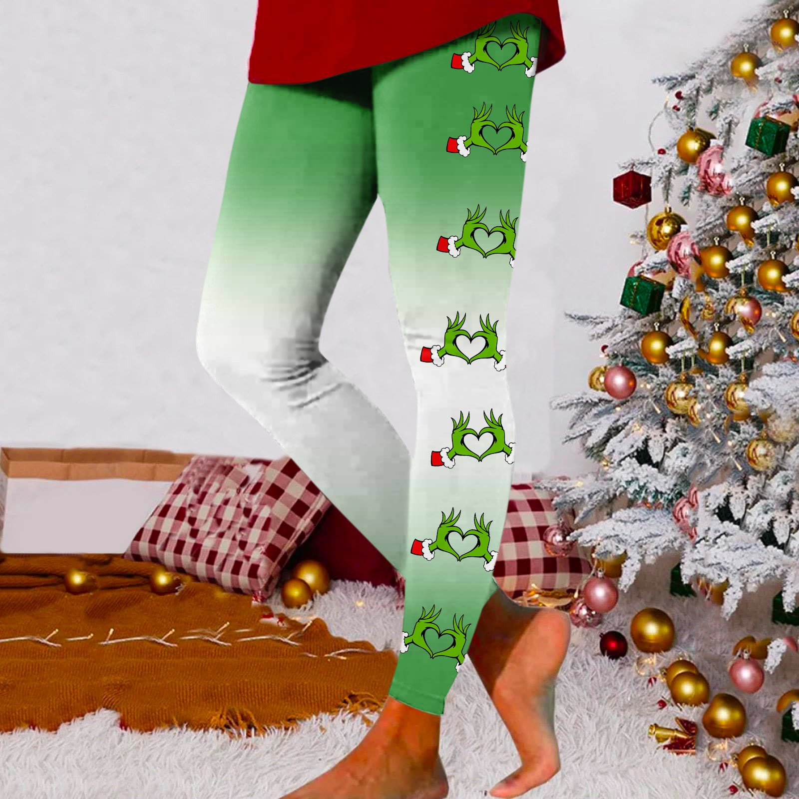 Gotyou Christmas Grinch Yoga Pants forWomen, Butt Lifting Grinch ...