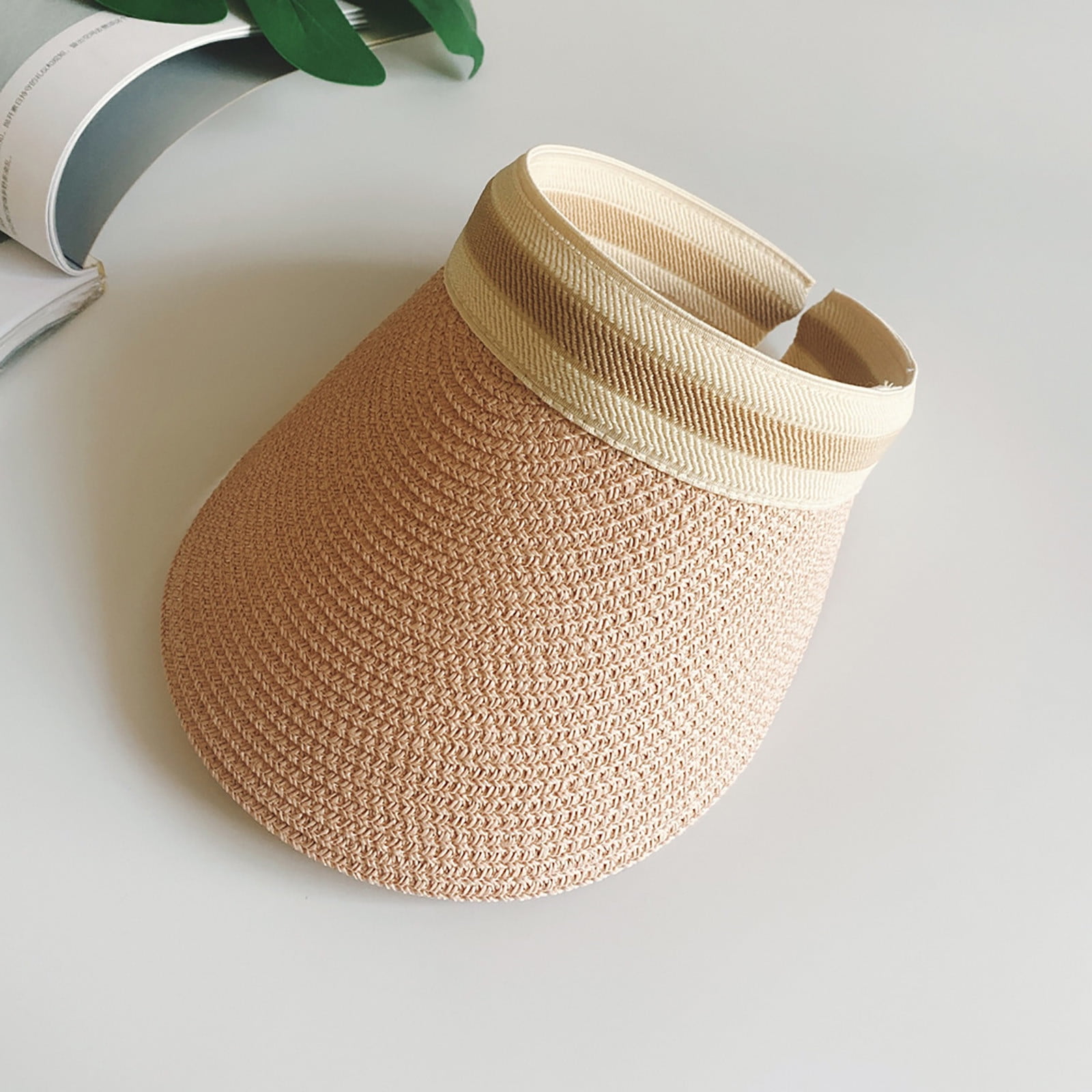 Gotyou Hats Sun Visor Hats for Women Wide Straw Visors Womens Foldable ...