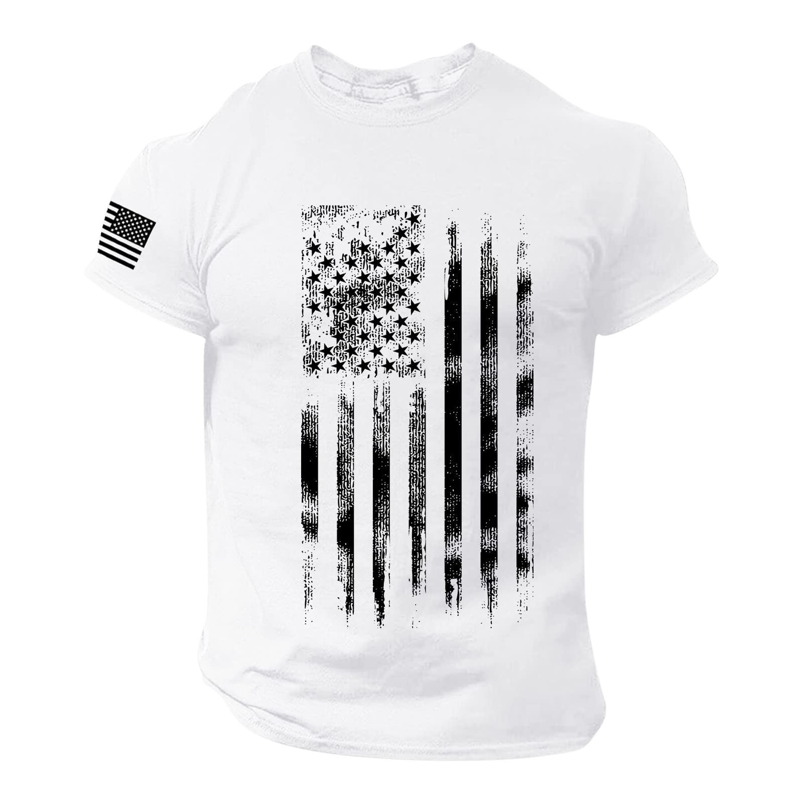 Gotyou USA Flag 4Th of July Tee Shirt, Men's Summer Short Sleeve ...
