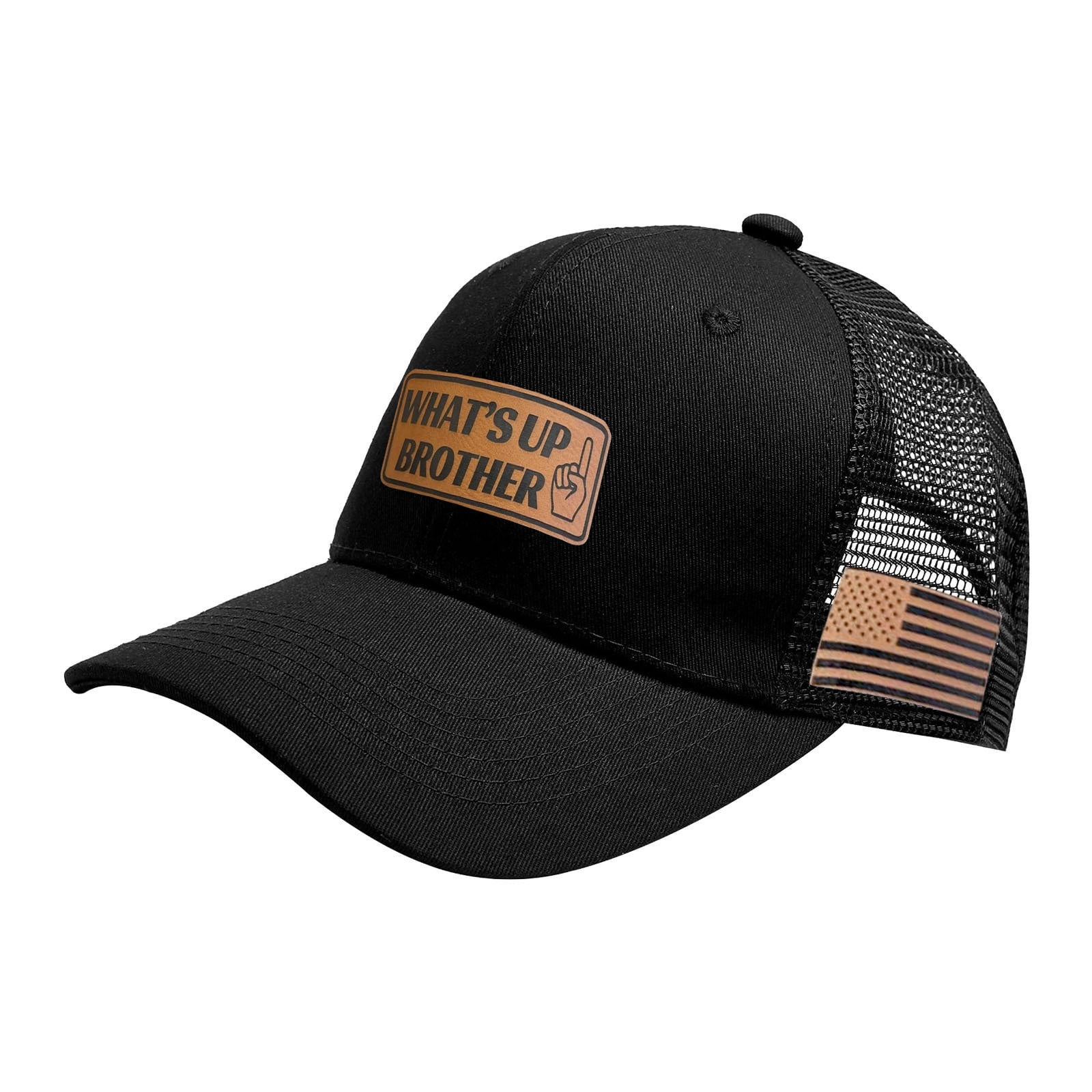 Gotyou What's Up Brother Hat, Mesh Trucker Hat, Trucker Leather Patch ...