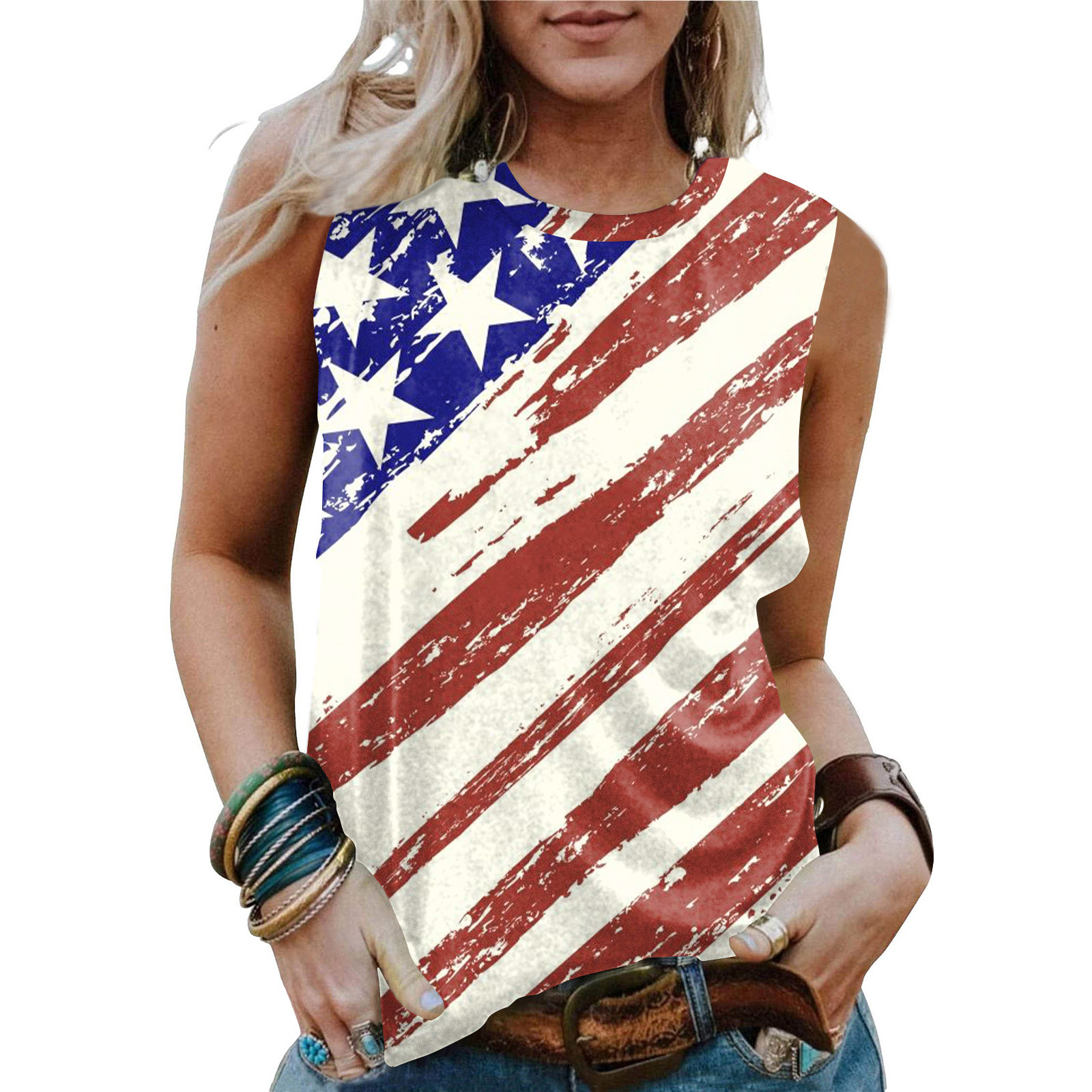 Gotyou Women Fashion American Flag Tops, Women's Summer Tank Tops ...