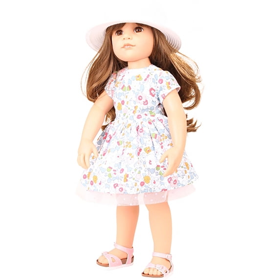 Gotz Hannah Summertime - 19.5" All Vinyl Poseable Brunette Doll with ...