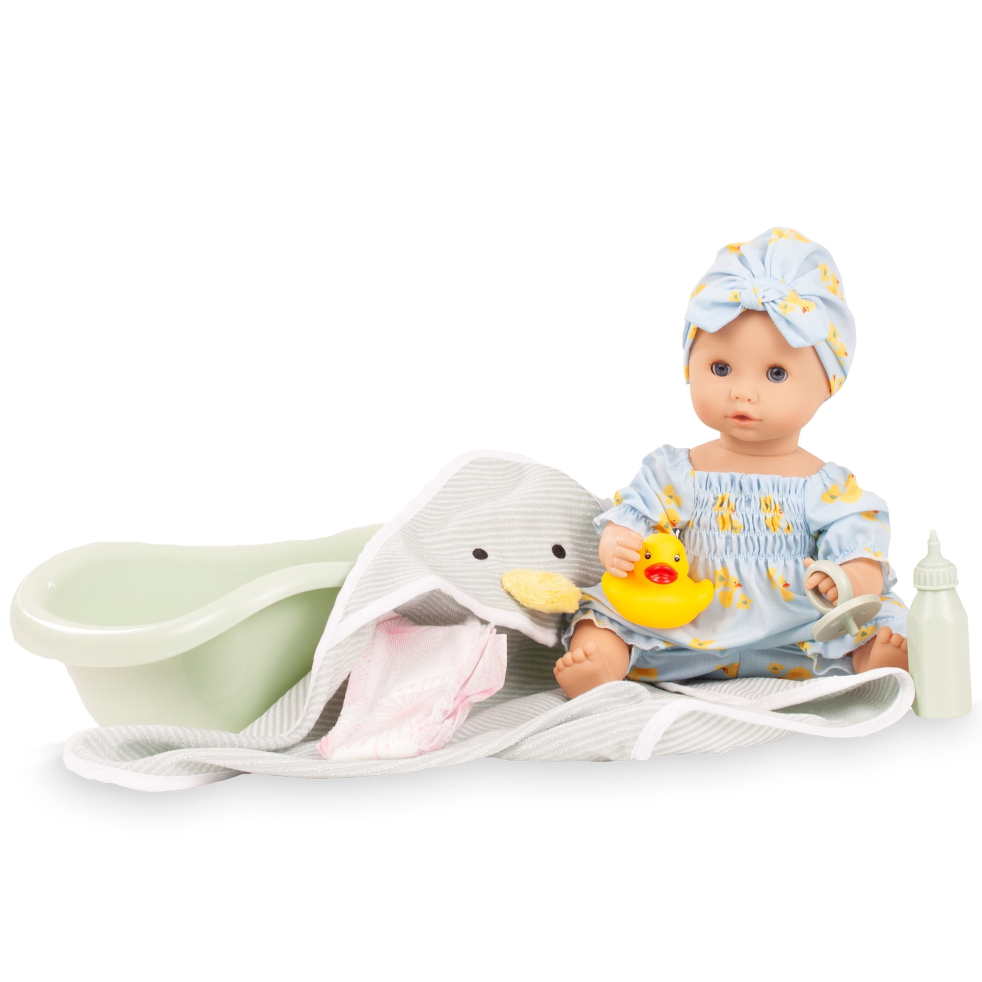 Gotz: Sleepy Aquini: Little Duck - Bath Doll Set, 13" Drink & Wet Baby ...
