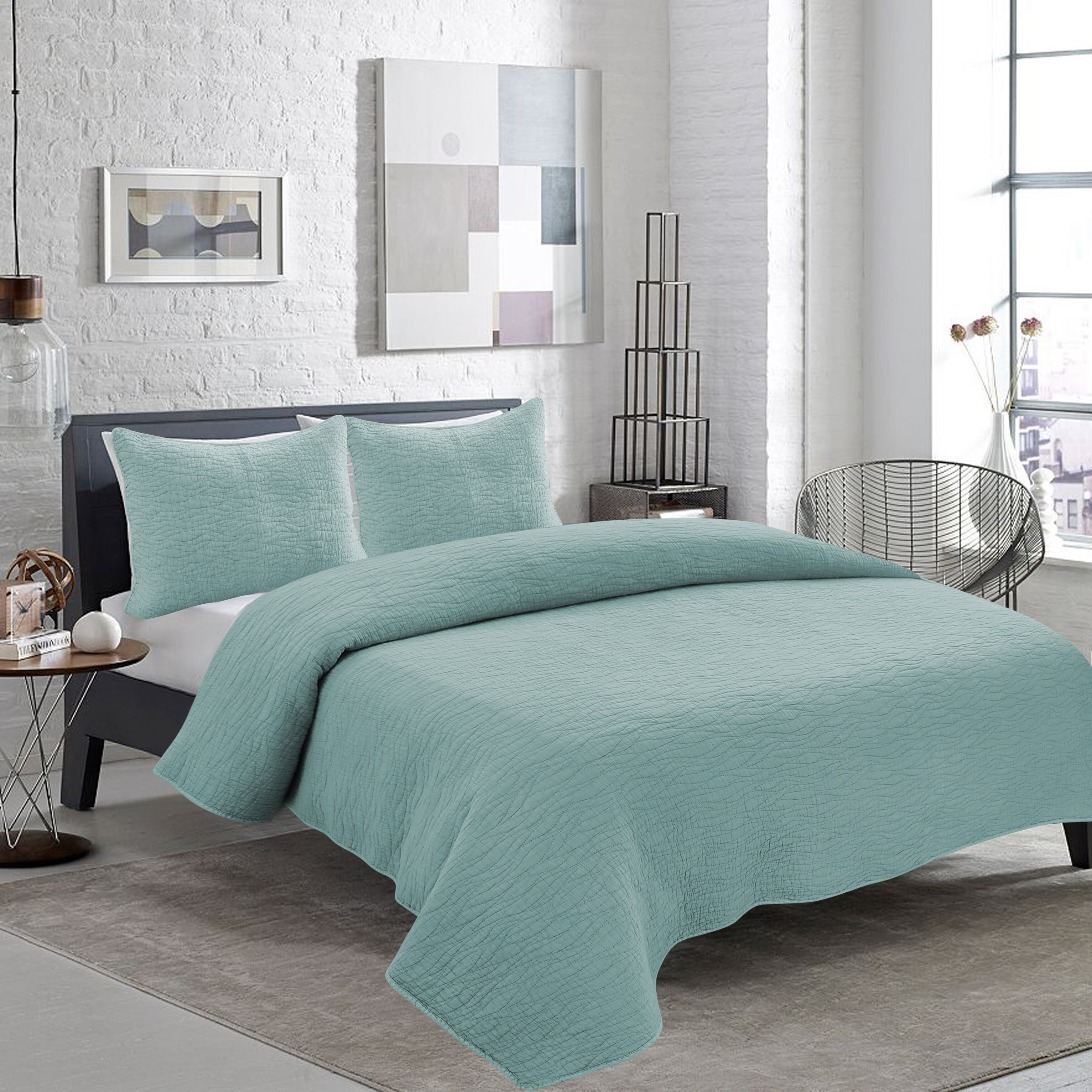 Gouchee Home Carson Quilt 2 Piece Set Mint King - Walmart.com