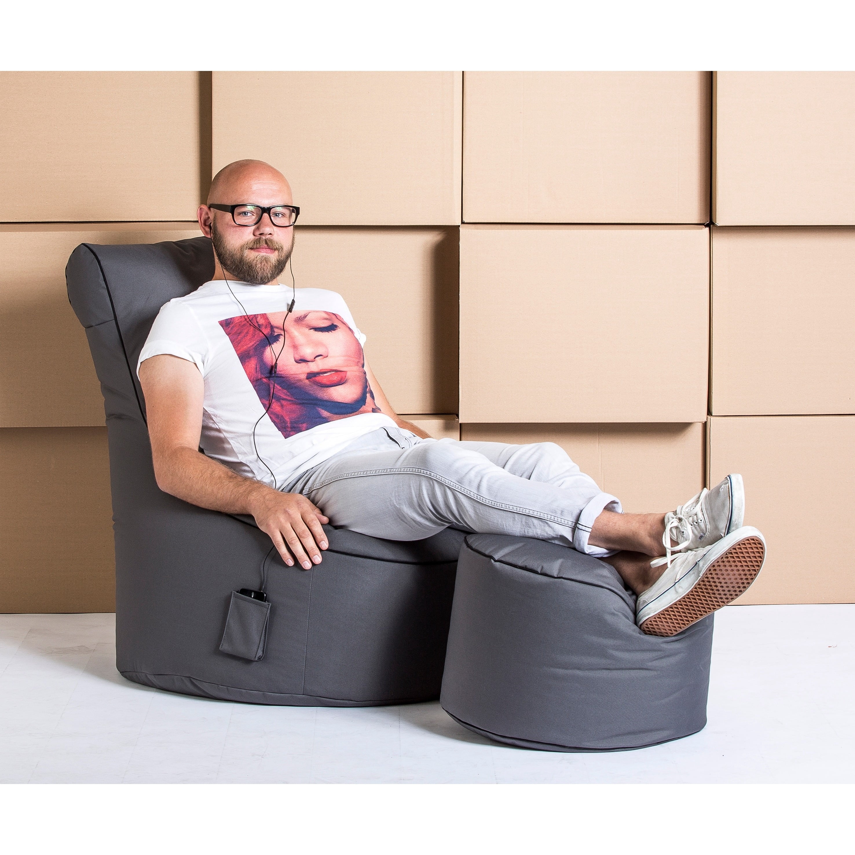 Gouchee Home Inc. Sitting Point Oxford Fabric Swing Brava Bean Bag ...
