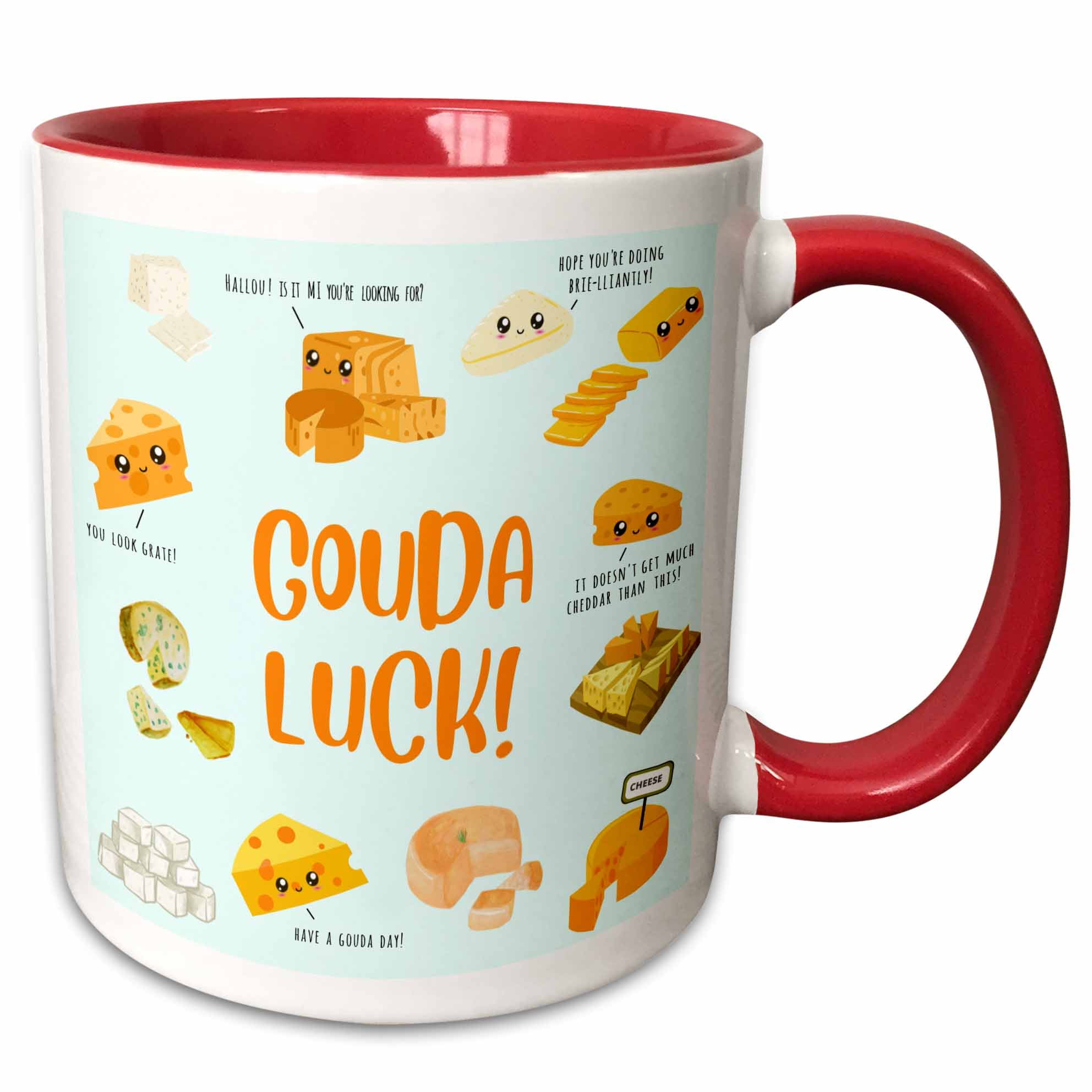 3drose, Gouda Luck - Funny Cheesy Good Luck Cheese Pun Cute Kawaii ...