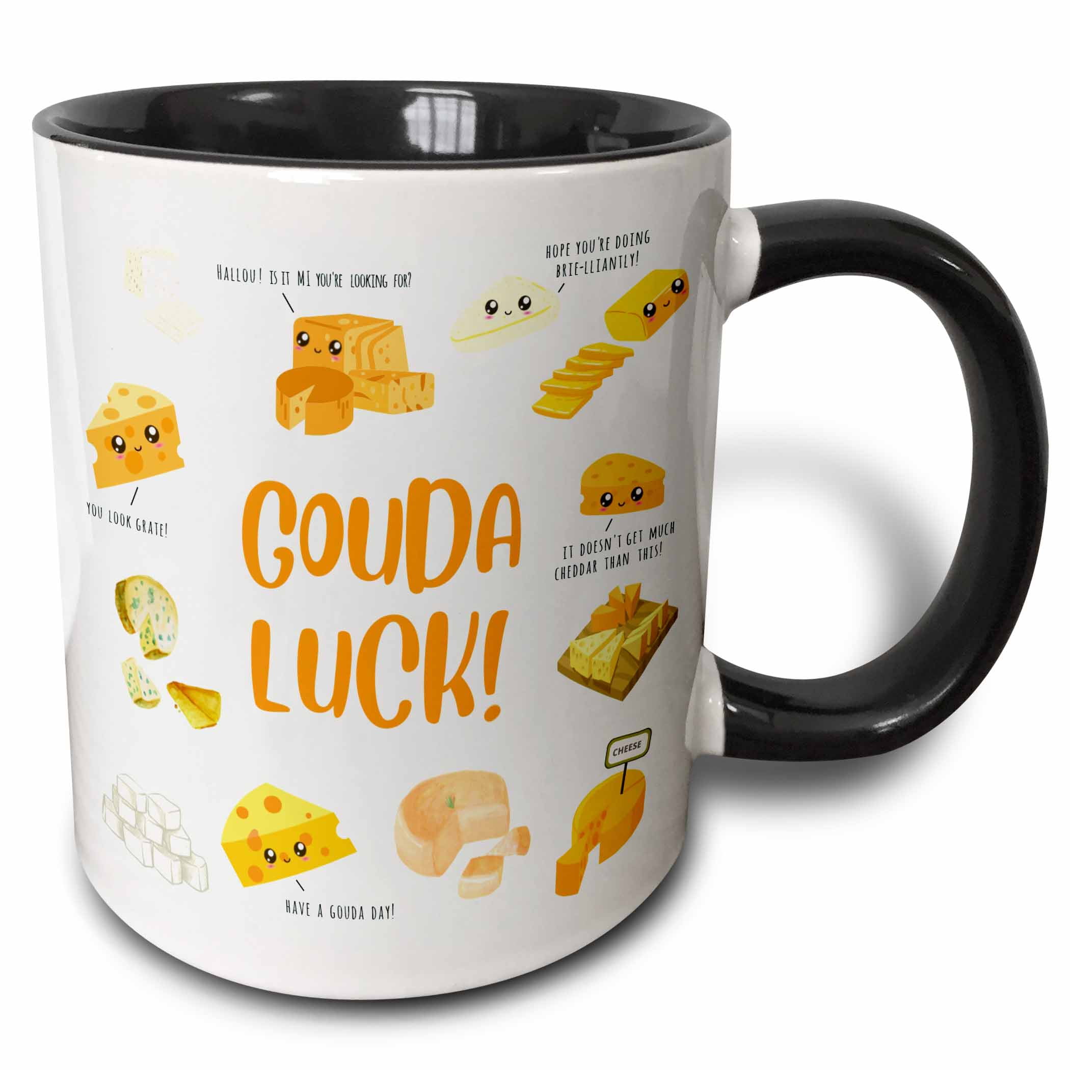 3drose, Gouda Luck - Funny Cheesy Good Luck Cheese Pun Cute Kawaii ...