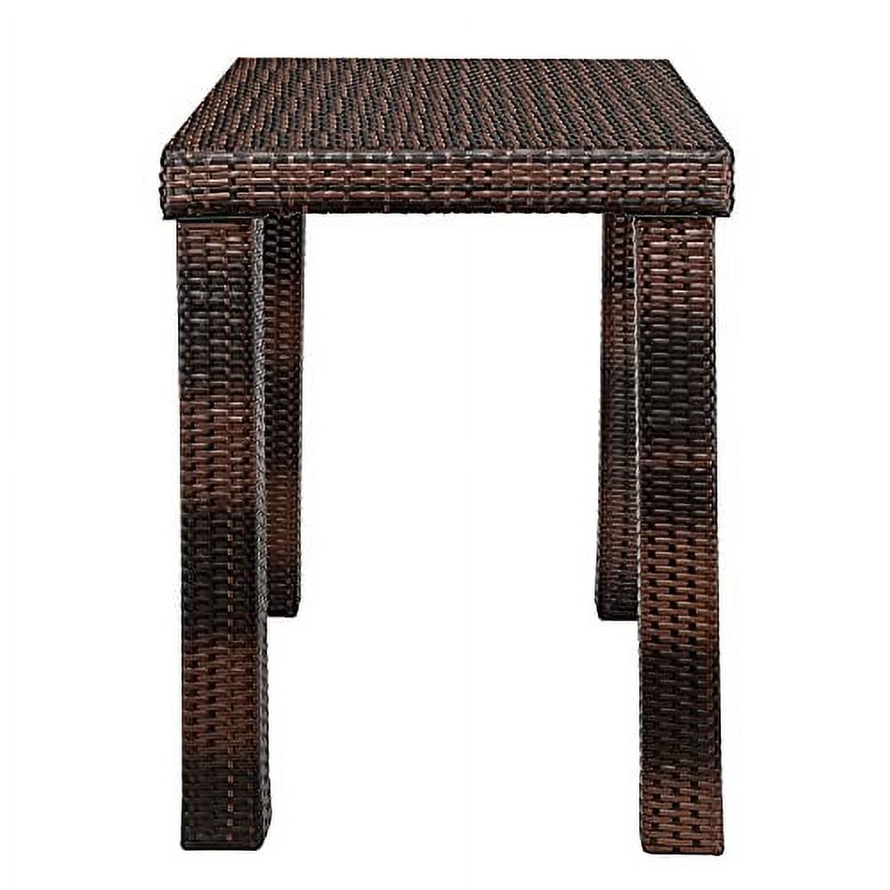 Goujxcy Outdoor Rattan Bar Table, Patio Dining Furniture Wicker Dining ...