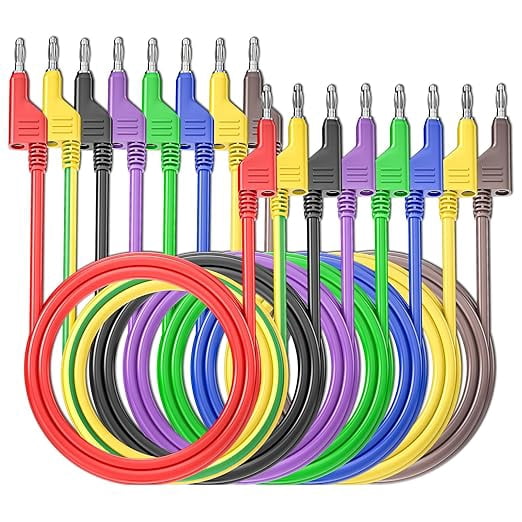 Goupchn 4mm Stackable Banana Plug to Banana Plug Test Leads 8PCS ...