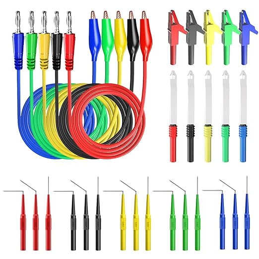 Goupchn Back Probe Kit 30PCS Banana Plug to Copper Alligator Clip ...