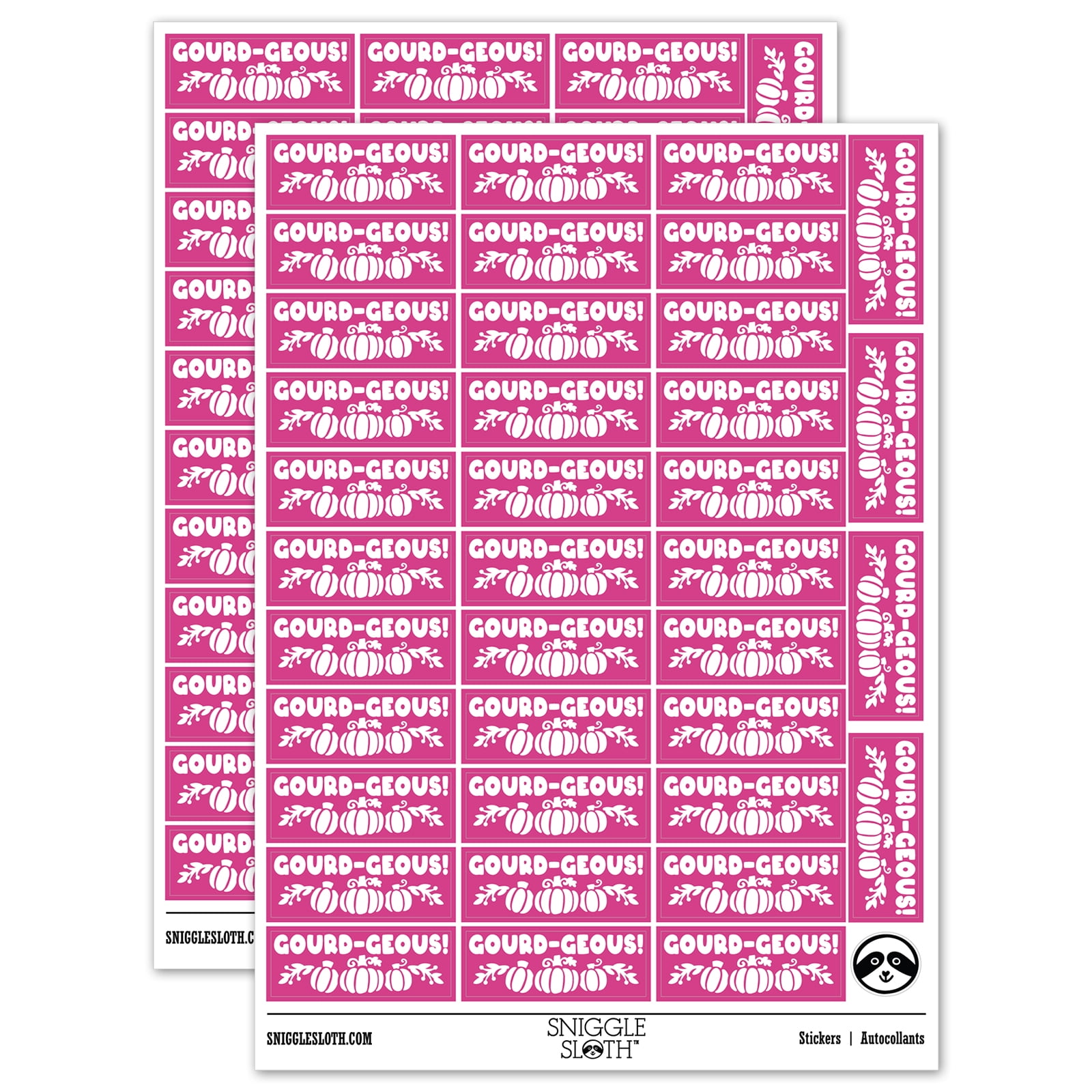 Gourd-eous Gorgeous Teacher Student School Sticker Set - Hot Pink ...