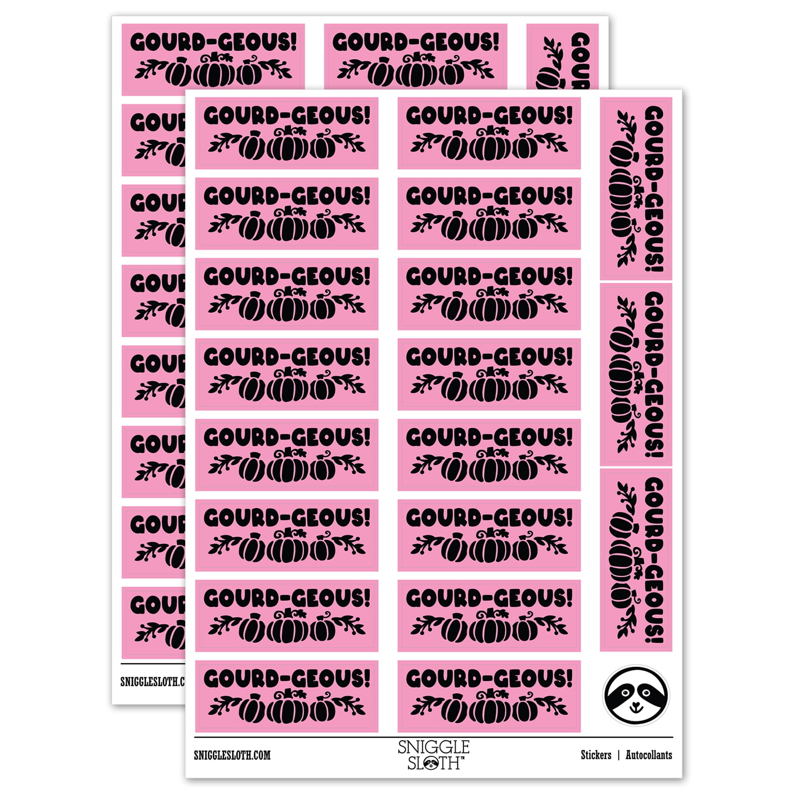 Gourd-eous Gorgeous Teacher Student School Sticker Set - Light Pink ...