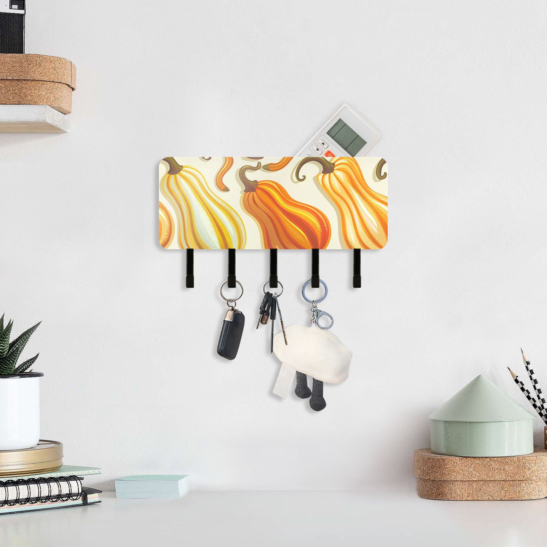Gourds Key Holder for Wall Mail Holder Organizer with 5 Key Hooks Wall ...