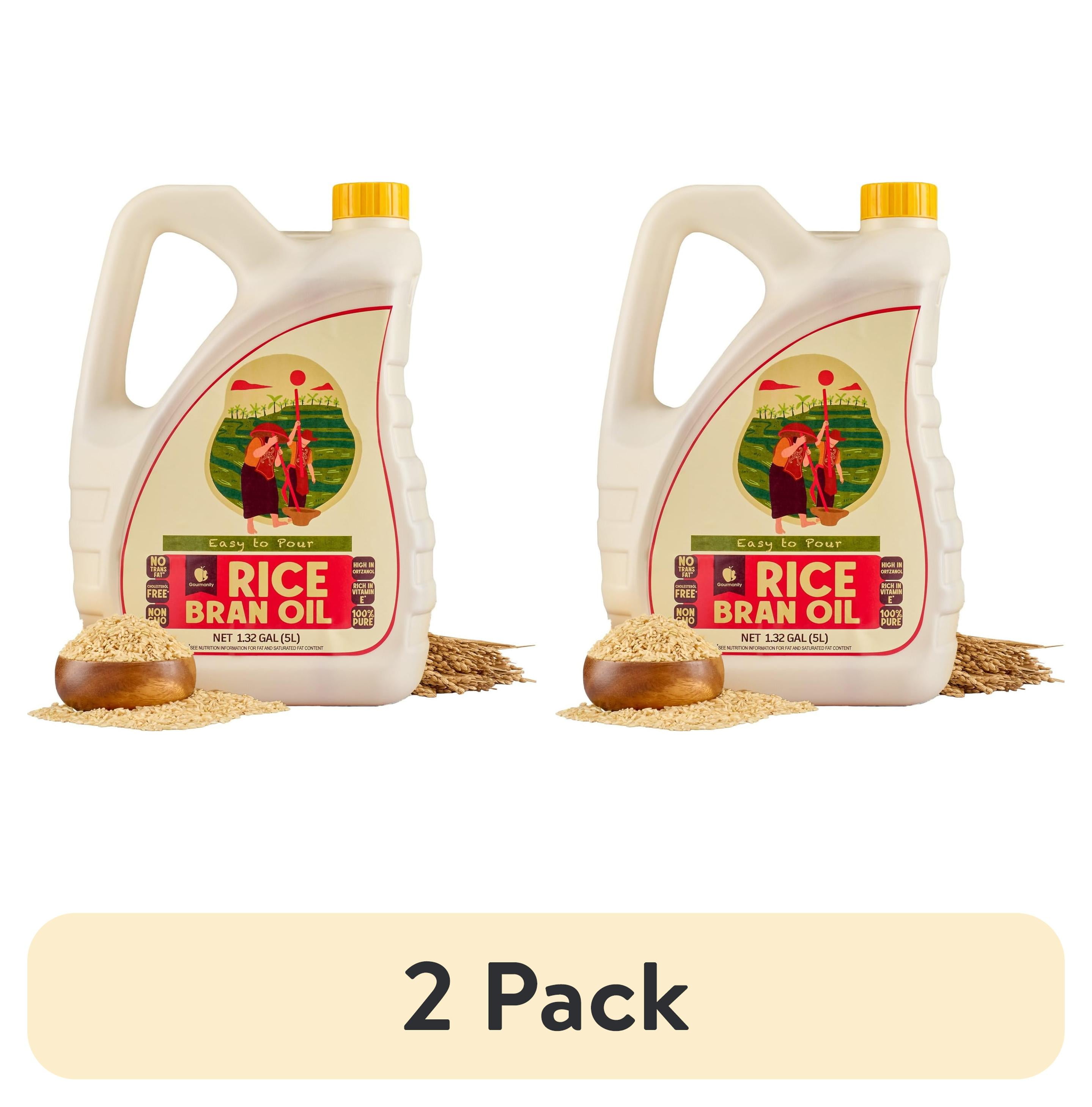 (2 pack) Gourmanity 1.32 Gallon Rice Bran Oil, Heart Healthy Cooking ...
