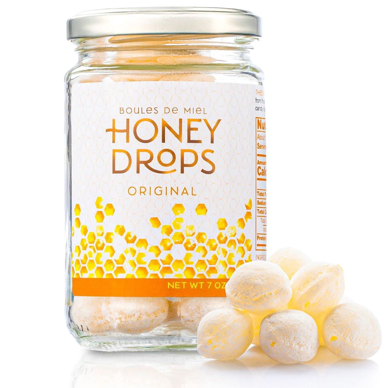 Gourmanity Honey Drops, Delectable ESF27 Balls of Hard Honey Candy with ...