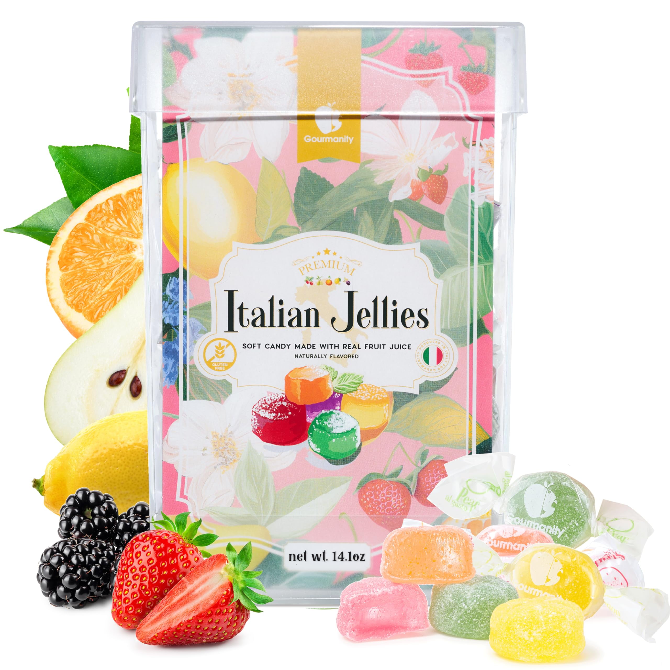 Gourmanity Italian Jelly Fruit DMF15 Candy, Made with 18% Real Fruit ...