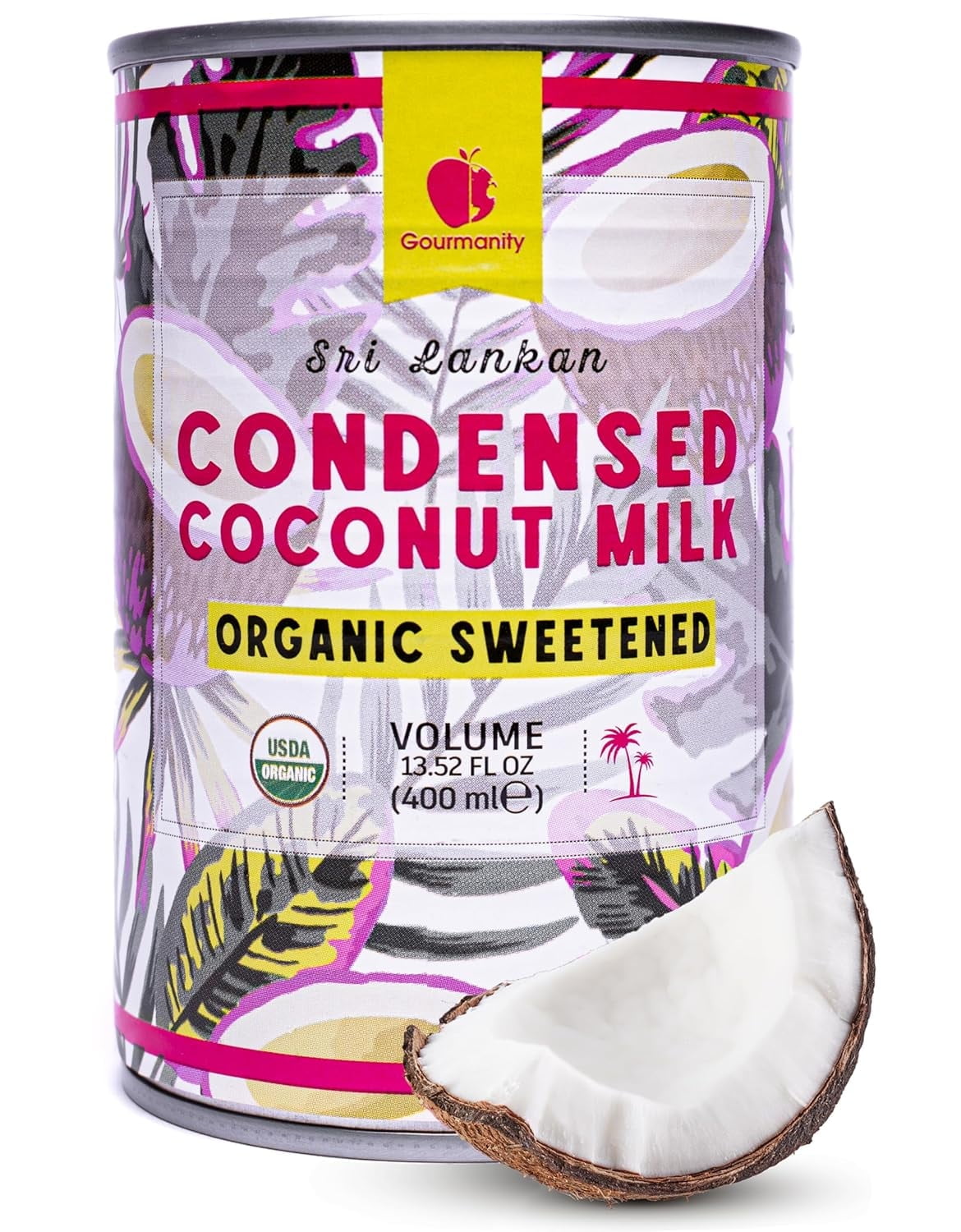 Gourmanity Organic Sweetened Condensed Coconut Milk, Vegan Dairy-Free ...